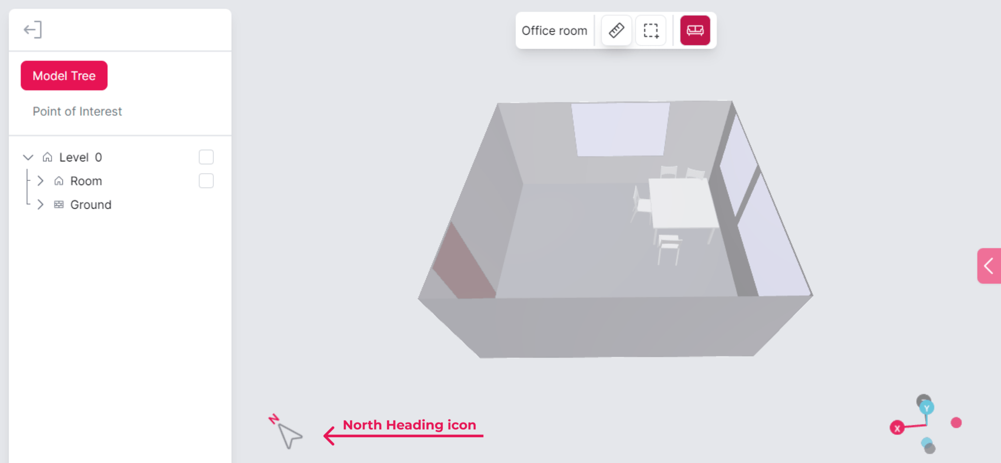 North Heading orientation in the 3D room model – Help Center